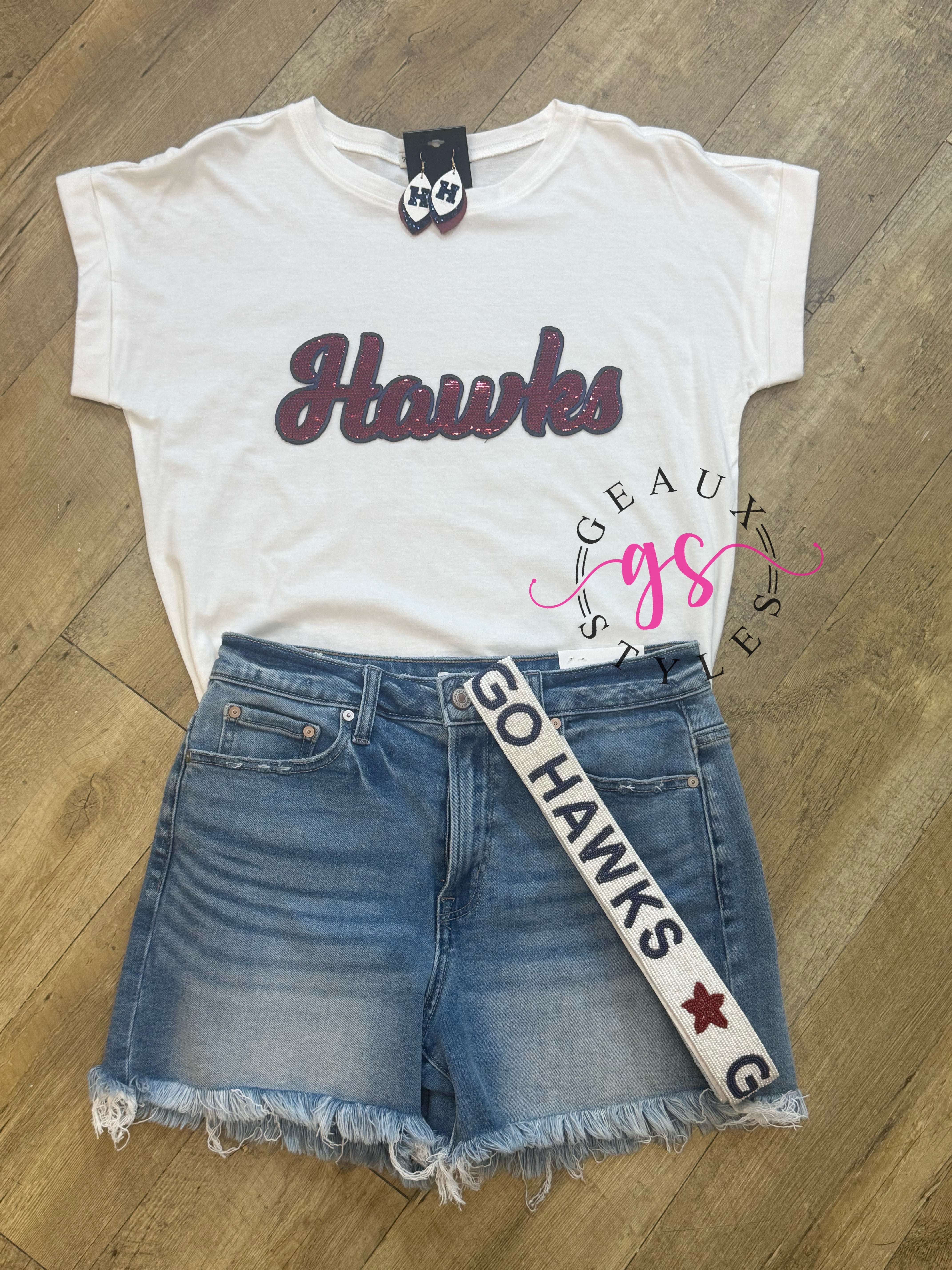 Shop the Hawks Sequin Top at Geaux Styles