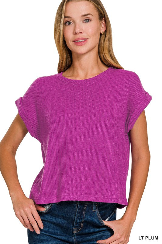 Lt Plum Short Sleeve Sweater | Geaux Styles