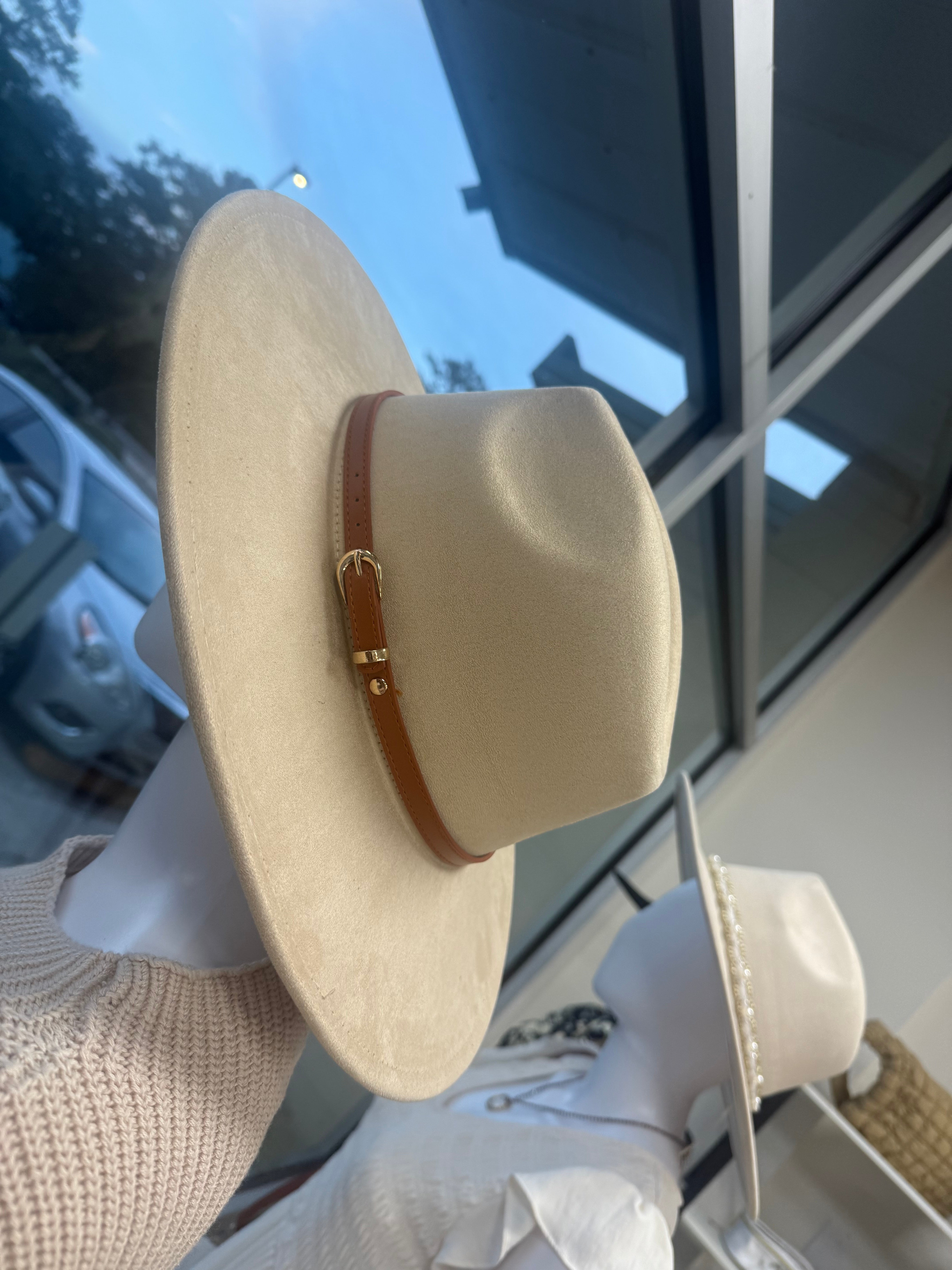 Pearl Beaded Suede Fedora | Geaux Styles