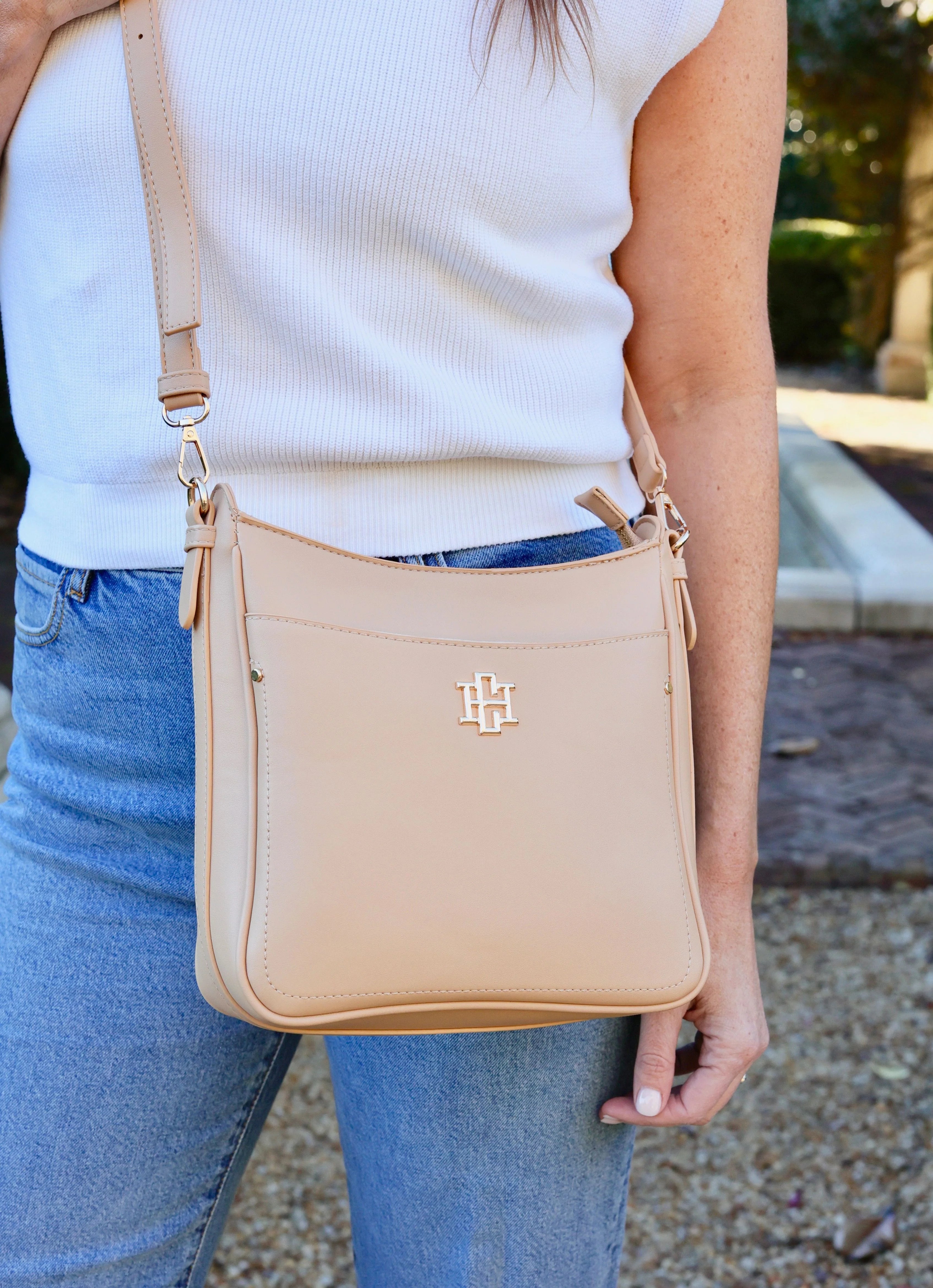 Caroline Hill Bethany tan crossbody