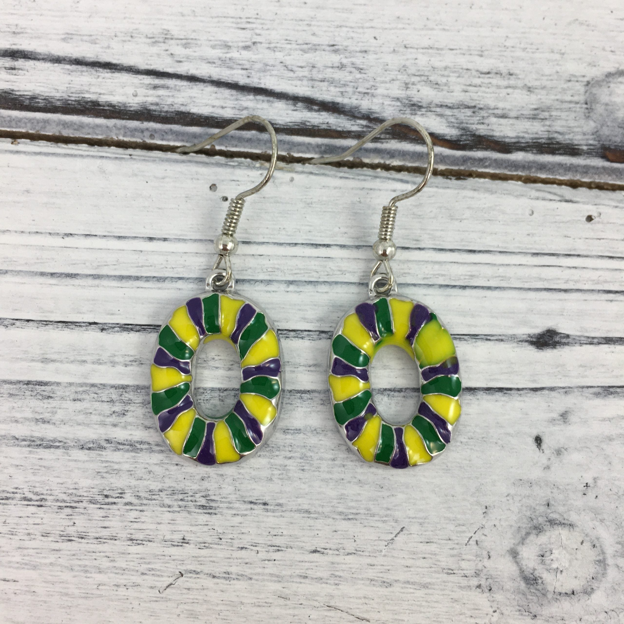Mardi Gras Resin King Cake Earrings | Geaux Styles
