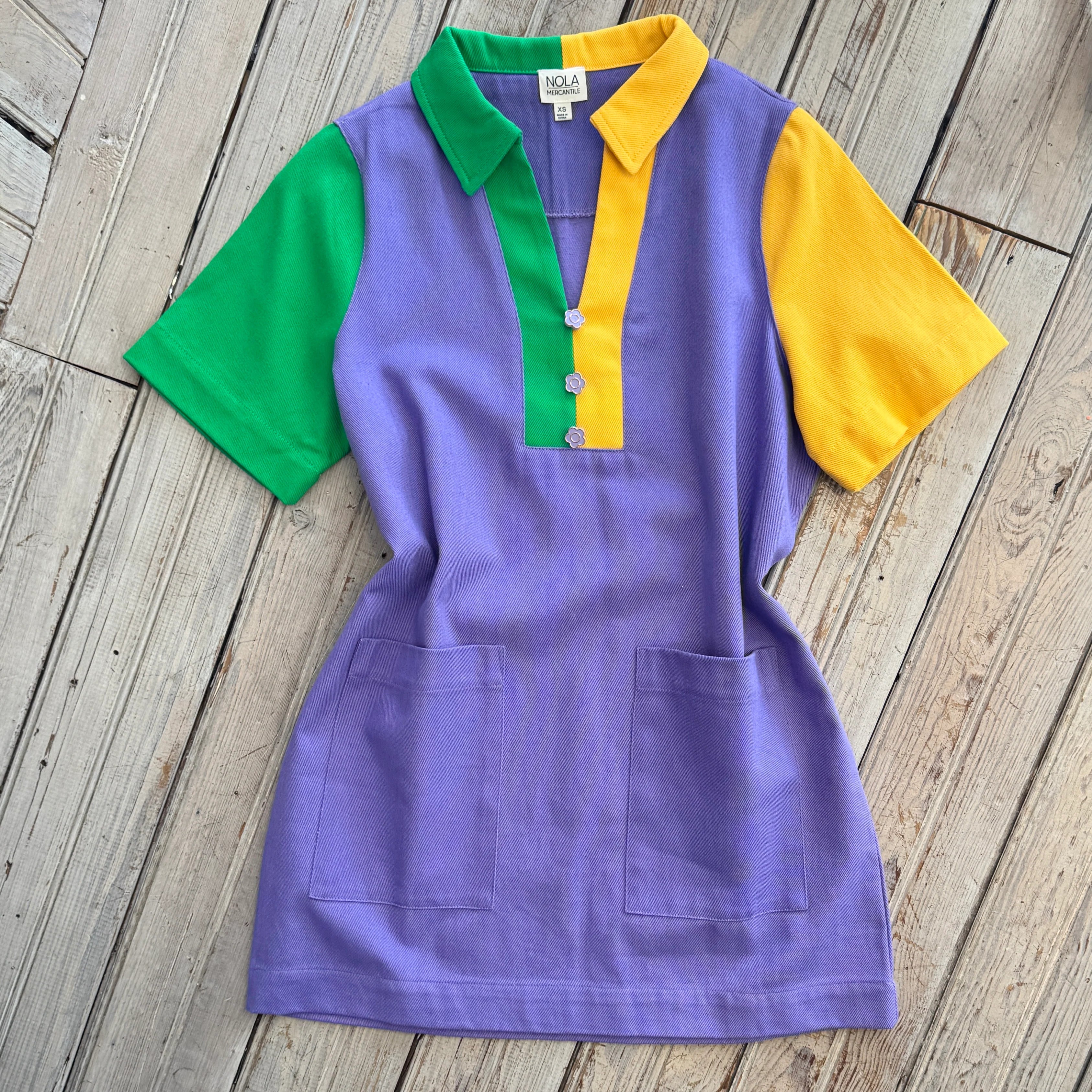 Mardi Colorblock Denim Dress | Geaux Styles