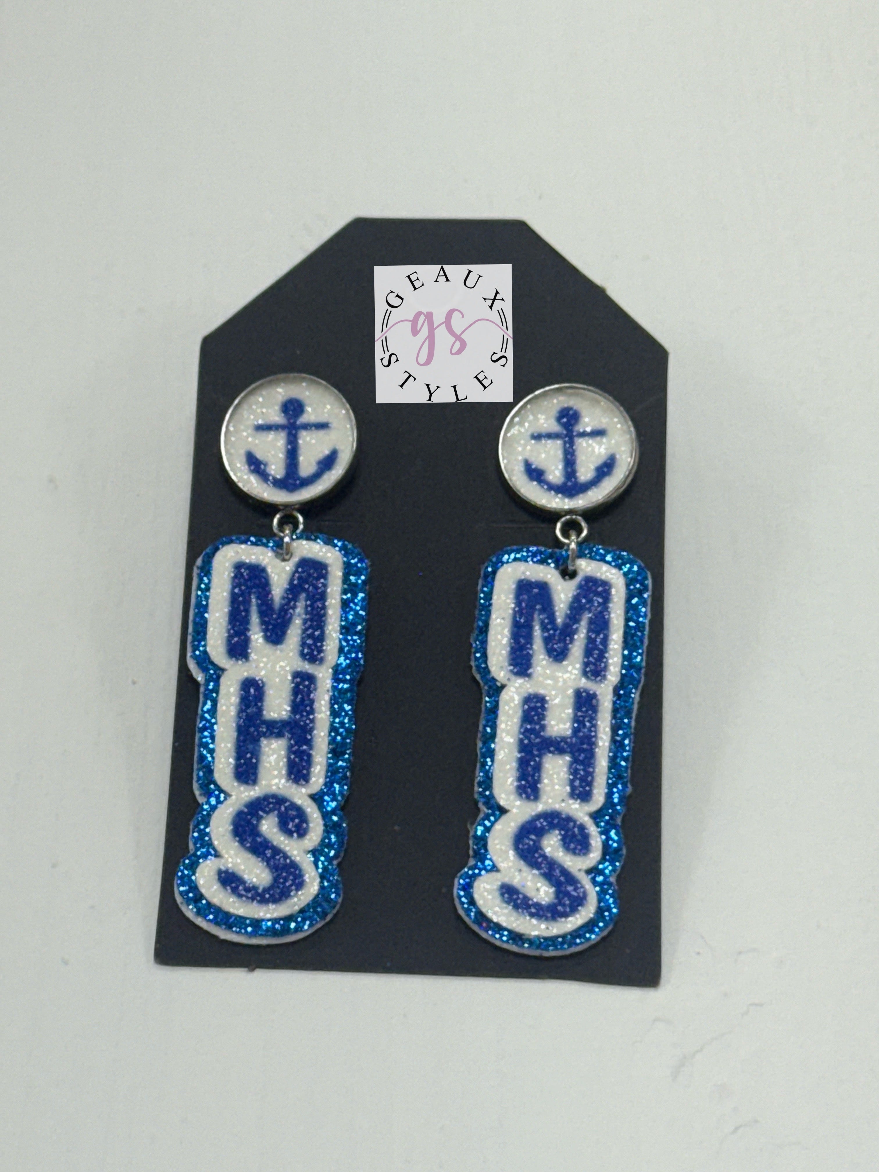 MHS Anchor Stud Earrings | Geaux Styles